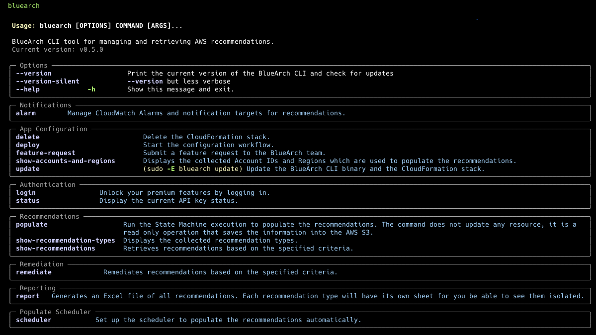 BlueArch CLI Documentation
